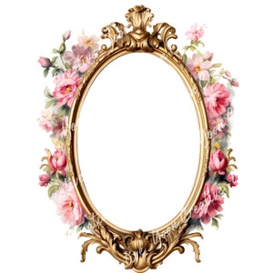 Baroque Oval Frame Clipart Set for Creative Projects, Rococo Style ...