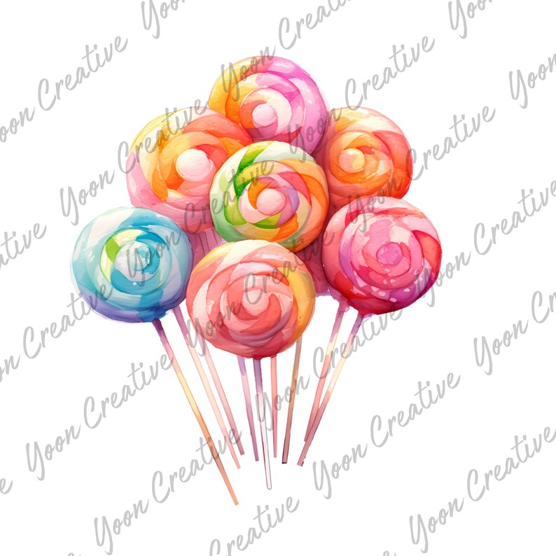 Sweet Lollipop Clipart Set for Creative Projects Colorful - Etsy