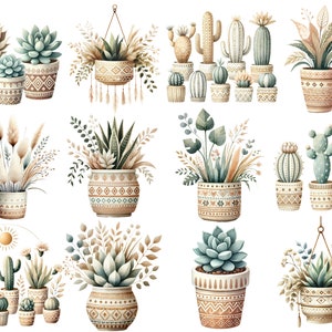 Boho Inspired Indoor Plant Clipart Set for Creative Project, Bohemian ...