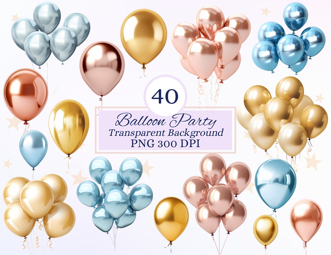 Balloon Party Clipart Set for Creative Projetcs, New Year Party ...