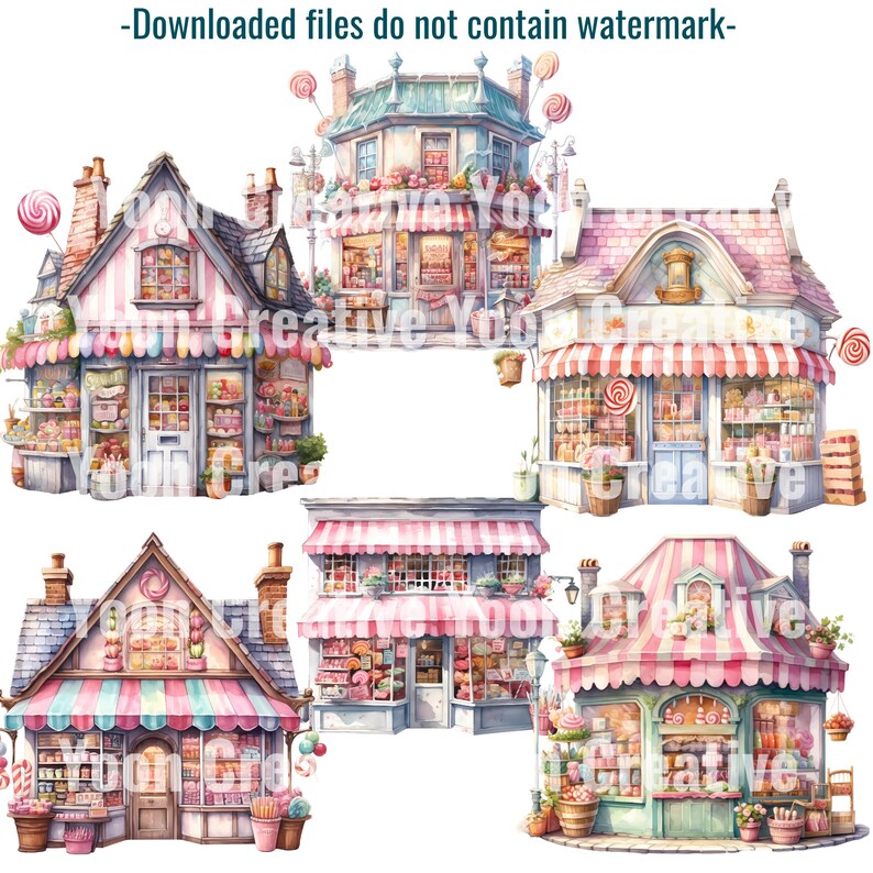 Whimsical Candy Shop Clipart Set for Creative Projects, Vintage ...