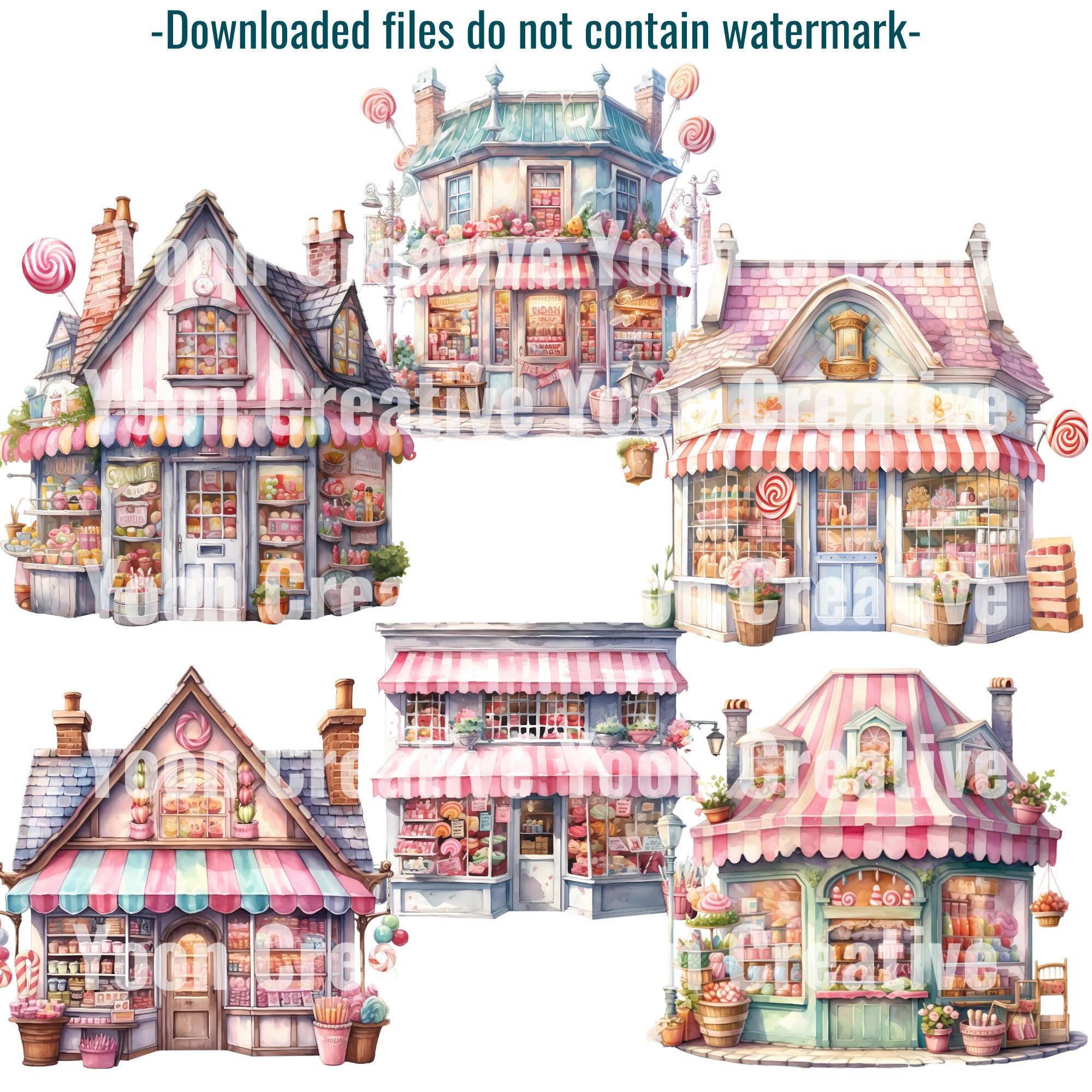 Whimsical Candy Shop Clipart Set for Creative Projects - Etsy