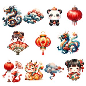 Chinese New Year Clipart Bundle for Creative Project, Lunar New Year ...