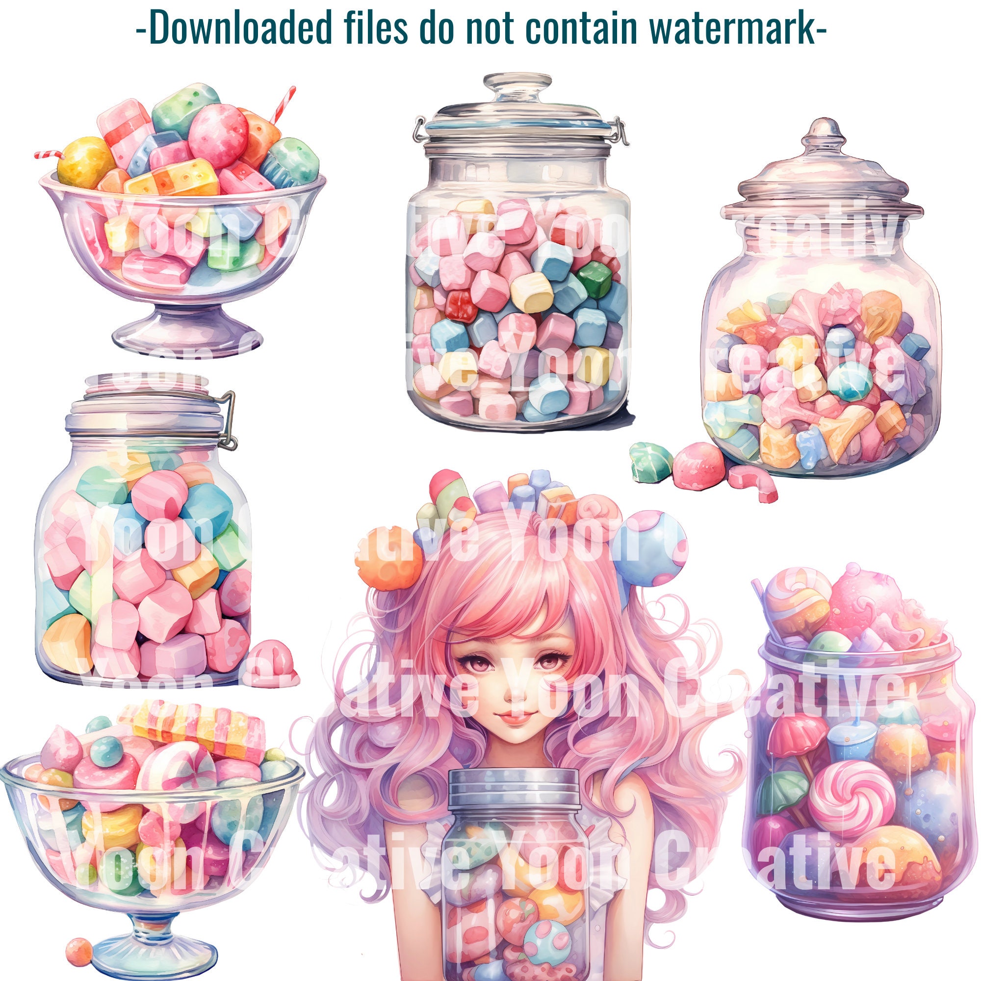 Colorful Candy Party Clipart Set for Creative Projects, Whimsical ...