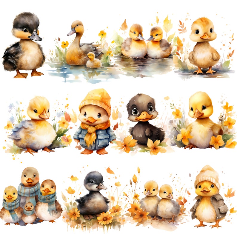Cute Little Ducks for Creative Projects, Animal Printable, Nursery Art ...