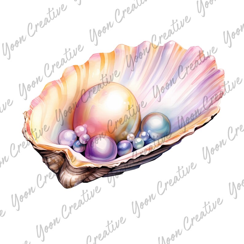 Pearl in a Shell Clipart Set for Creative Projects Whimsical - Etsy