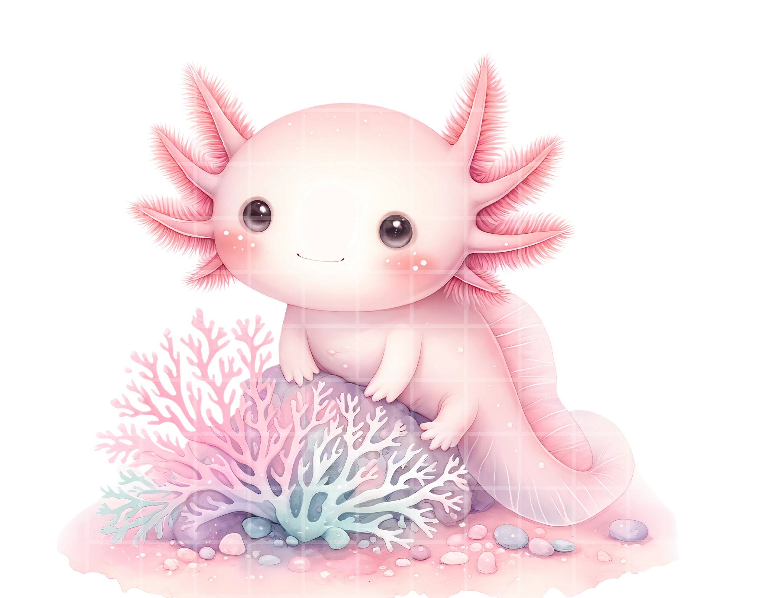 Axolotl Dreams Cliparts for Creative Project, Sea Animal Graphics ...