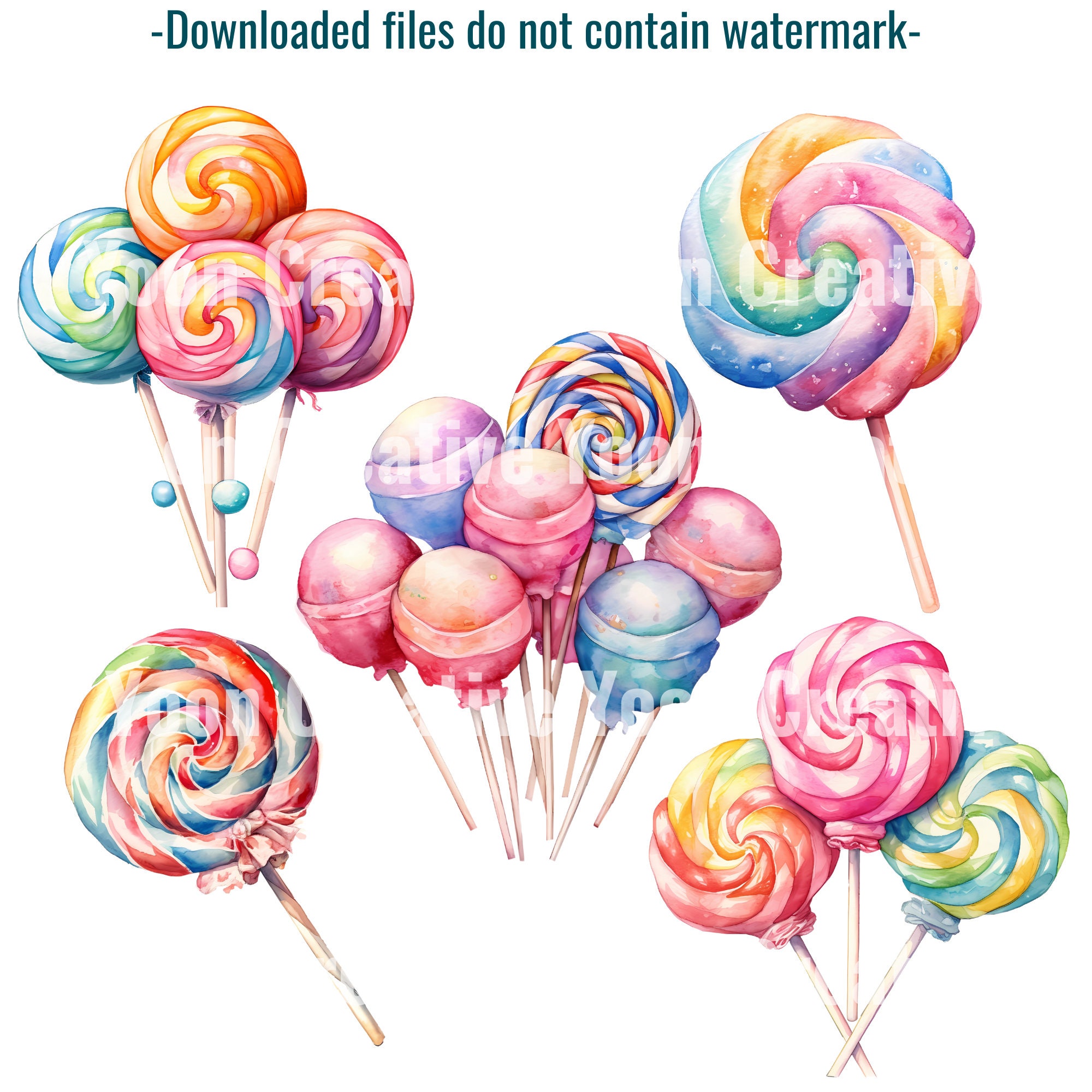 Sweet Lollipop Clipart Set for Creative Projects, Colorful Lolli ...