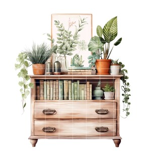 Cozy Living Room Clipart Set for Creative Projects, Cottagecore ...