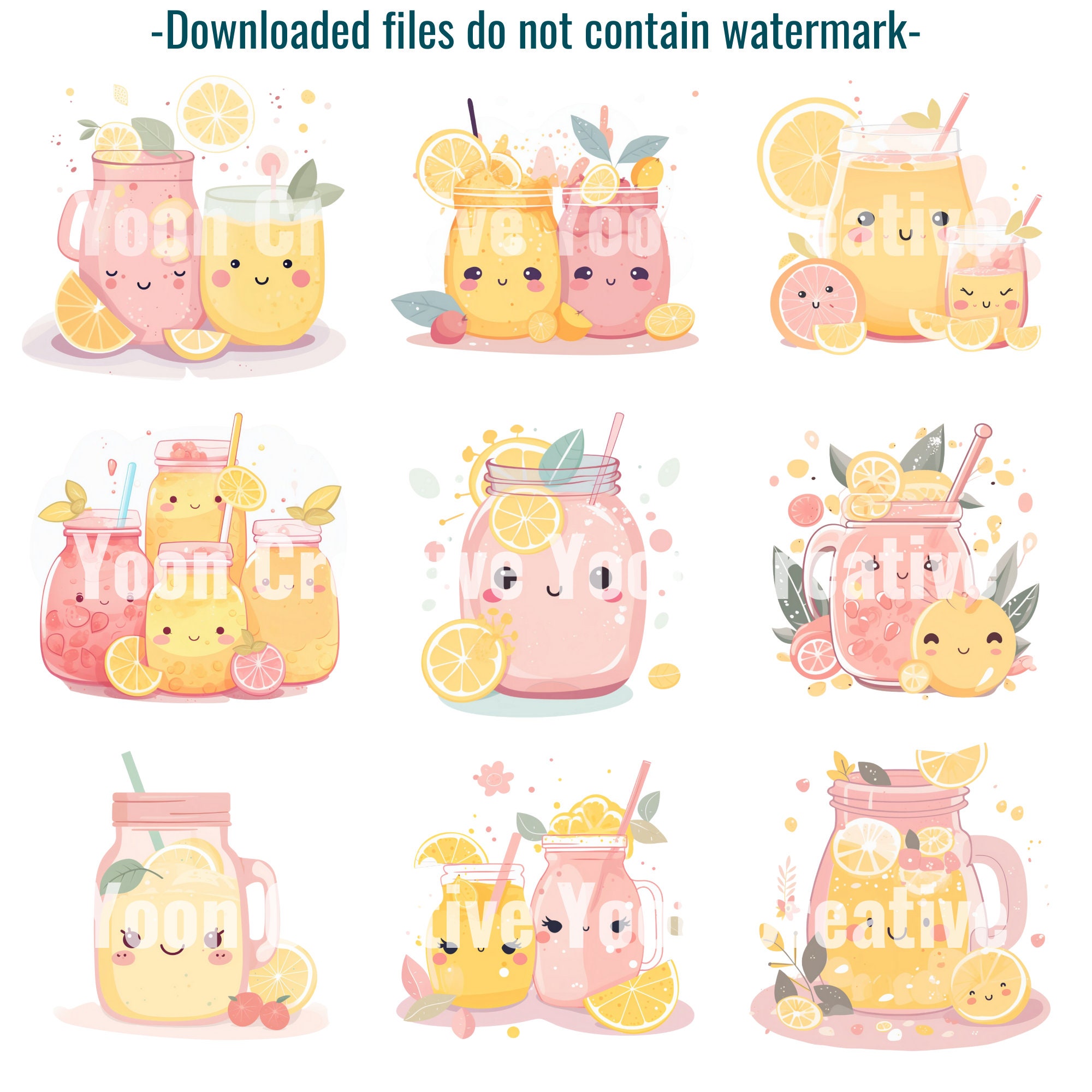 Cute Pink Lemonade Clipart 20 PNG Transparent Background Invitations ...