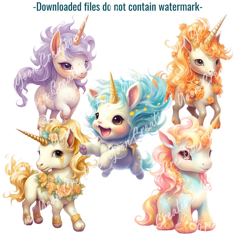 Rainbow Unicorn Clipart Set for Creative Projects Pastel - Etsy