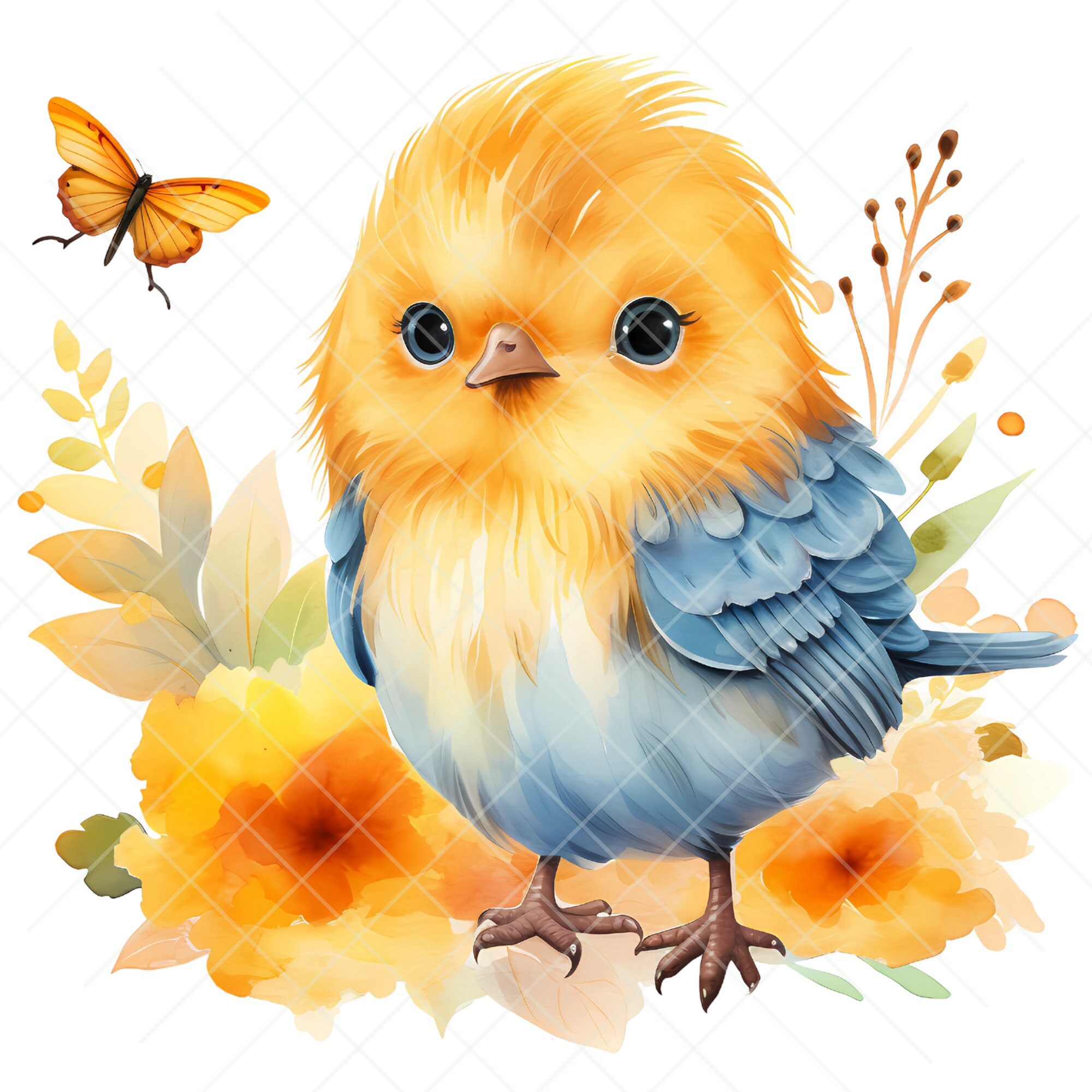 Autumn Birds for Creative Projects, Fall Cute Animal Printable Designs ...