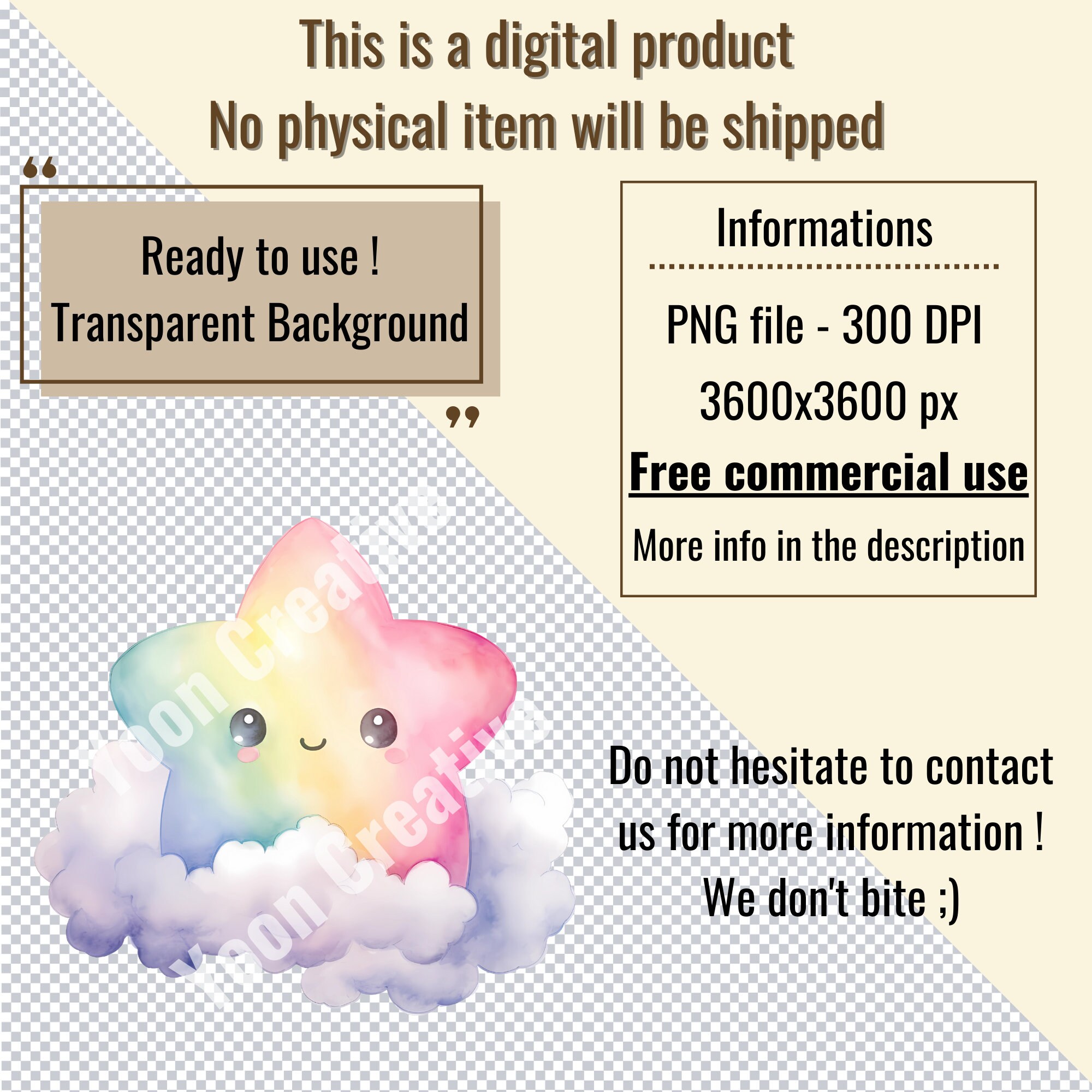 Rainbow Stars Clipart Set for Creative Project, Whimsical Nursery Wall ...