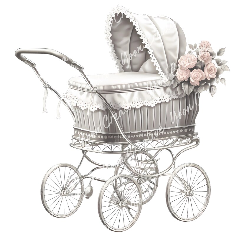 Vintage Baby Stroller Clipart Set for Creative Projects Junk - Etsy