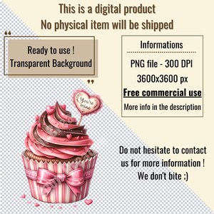 Valentine Cupcakes Clipart Bundle for Creative Project, Valentine Day ...