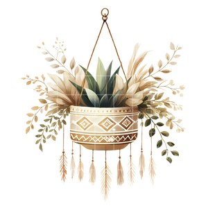Boho Inspired Indoor Plant Clipart Set for Creative Project, Bohemian ...