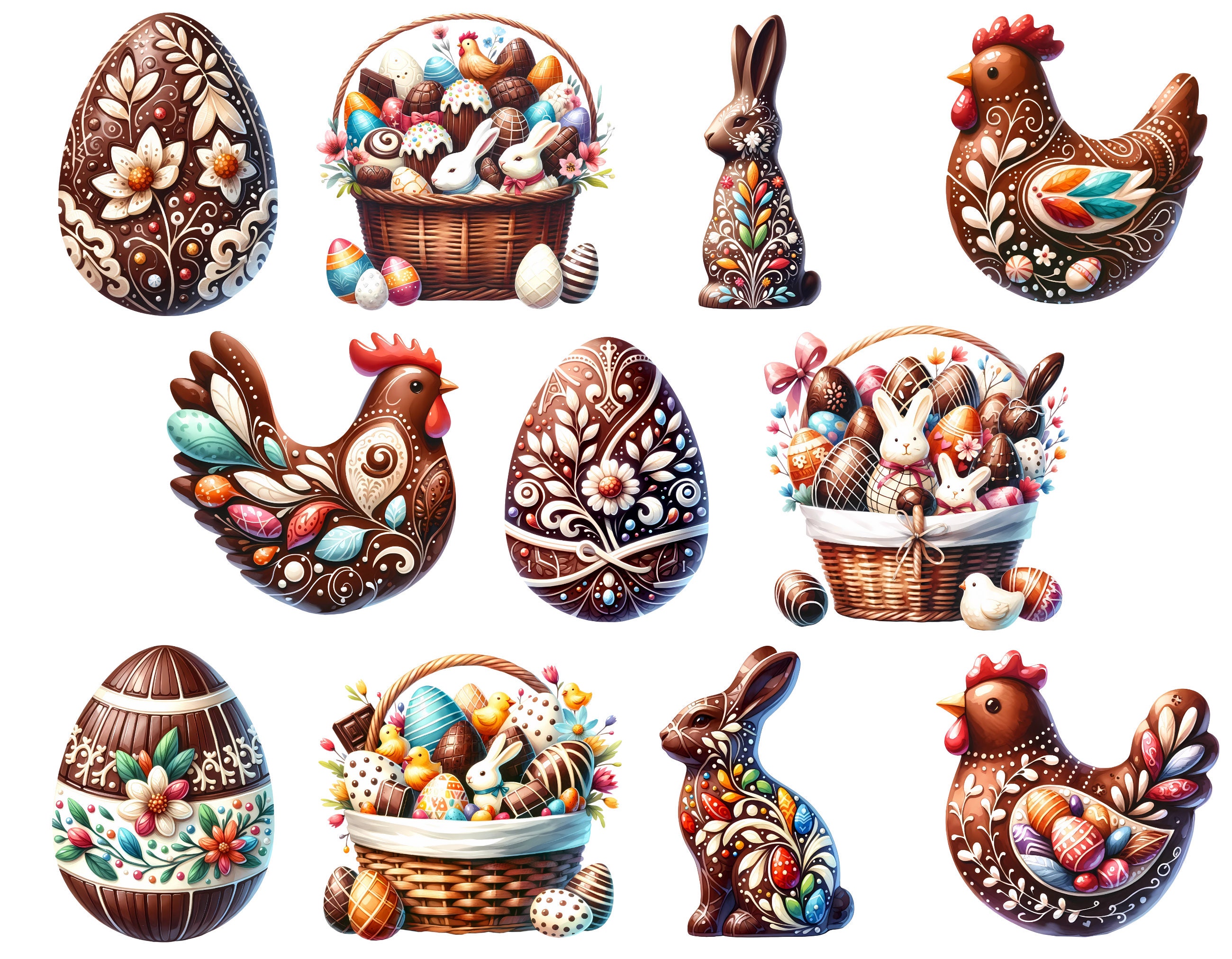Easter Chocolates Clipart Set for Creative Project, Cute Easter ...