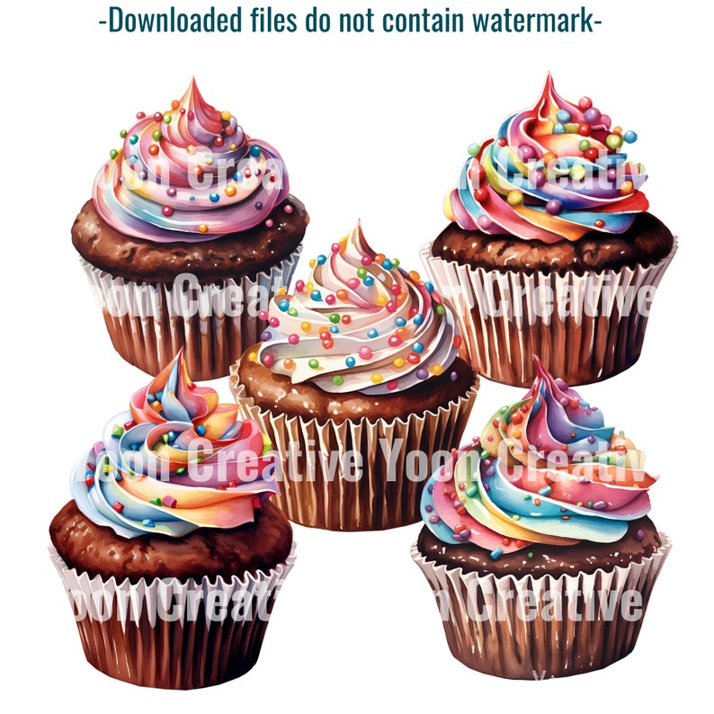 Delicious Chocolate Cupcake Clipart Set for Creative Projects - Etsy