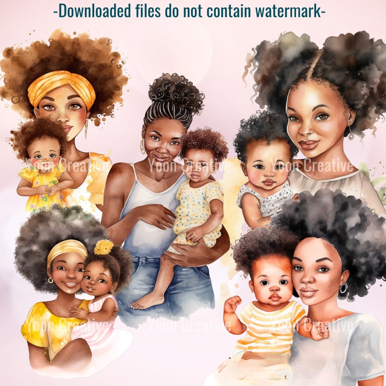 Watercolor Mother's Day Clipart Mom and Baby Holding - Etsy