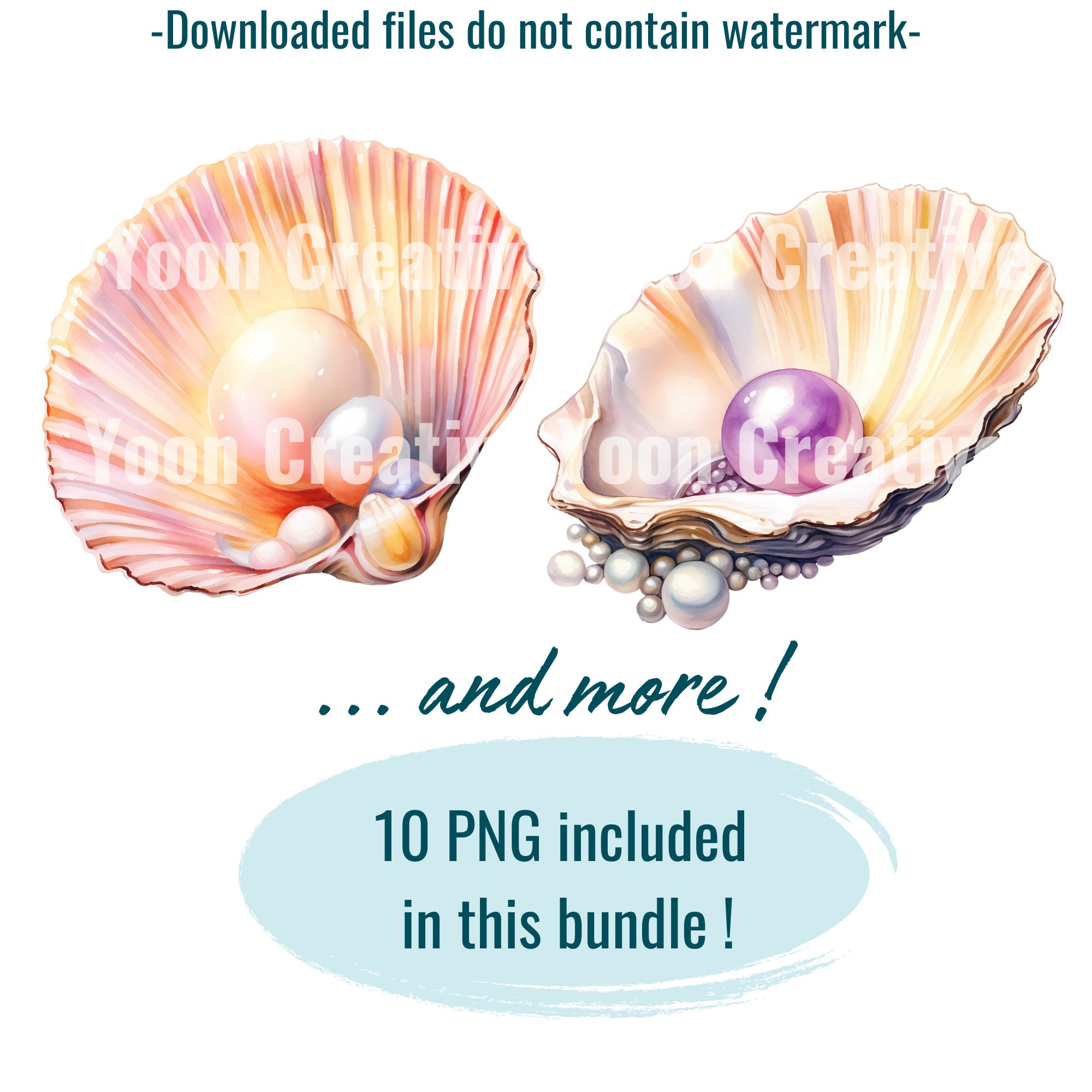 Pearl in a Shell Clipart Set for Creative Projects Whimsical - Etsy