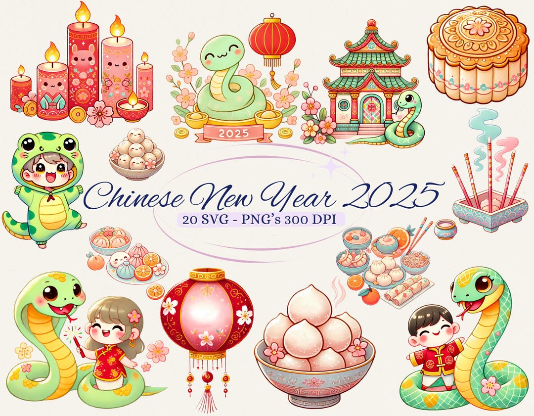 Chinese New Year 2025 Clipart Bundle for Creative Project, Lunar New ...