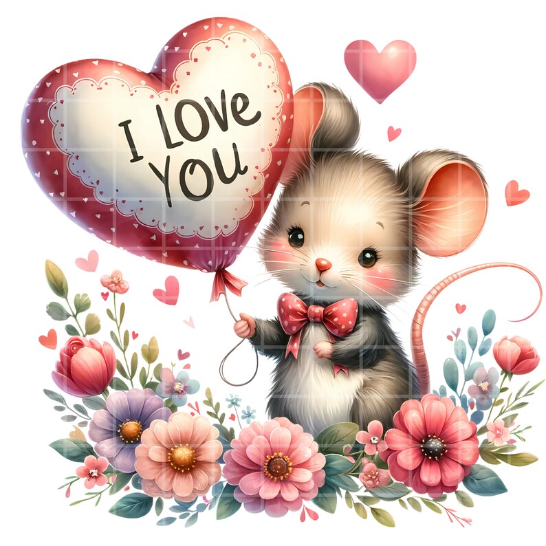 Valentine's Animal Clipart Set for Creative Project, Valentine Day ...