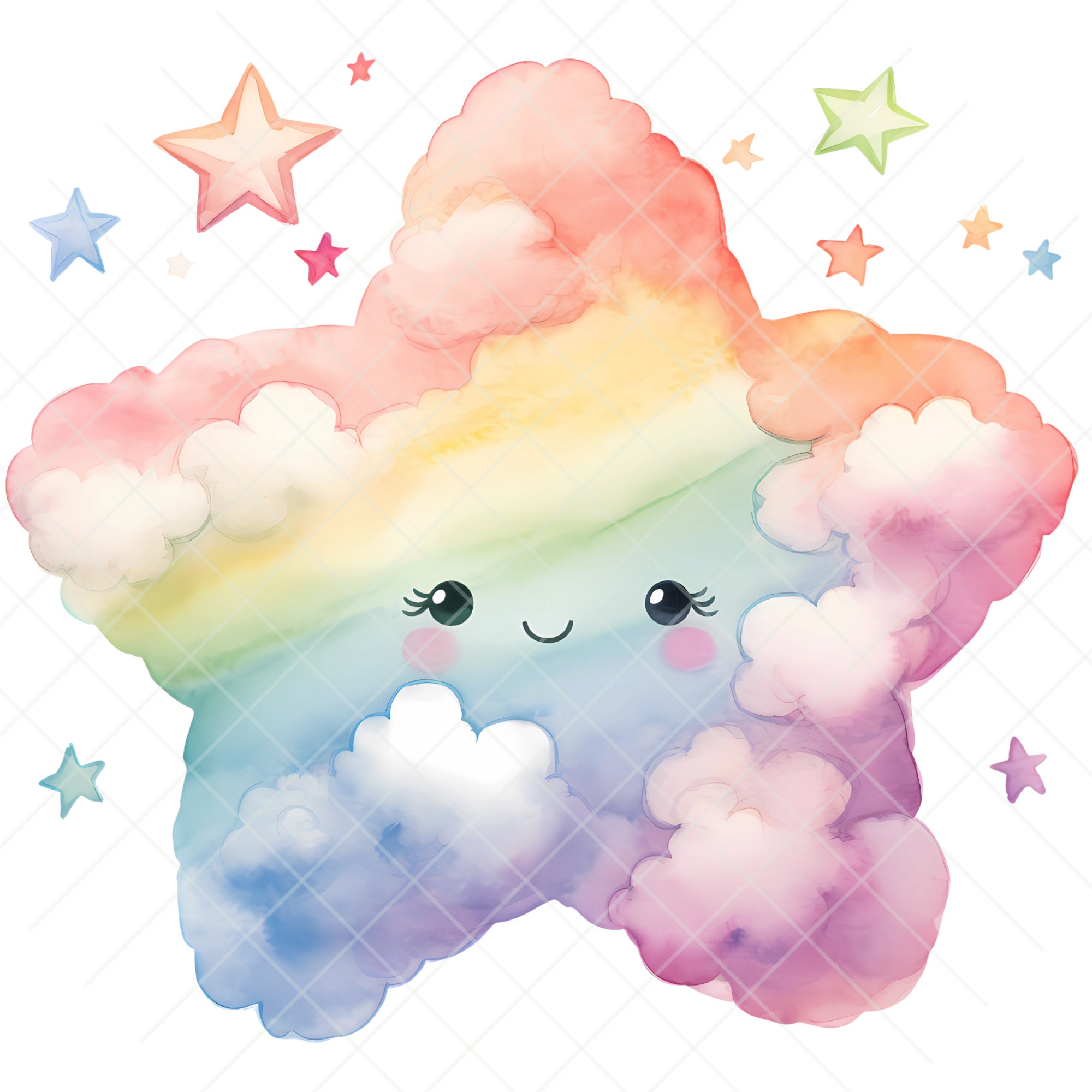 Rainbow Stars Clipart Set for Creative Project, Whimsical Nursery Wall ...