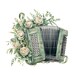 Sage Green Rose Cliparts for Creative Projetcs, Floral Musical Elements ...