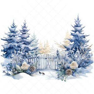 Winter Fences Clipart Set for Creative Project, Christmas Designs ...