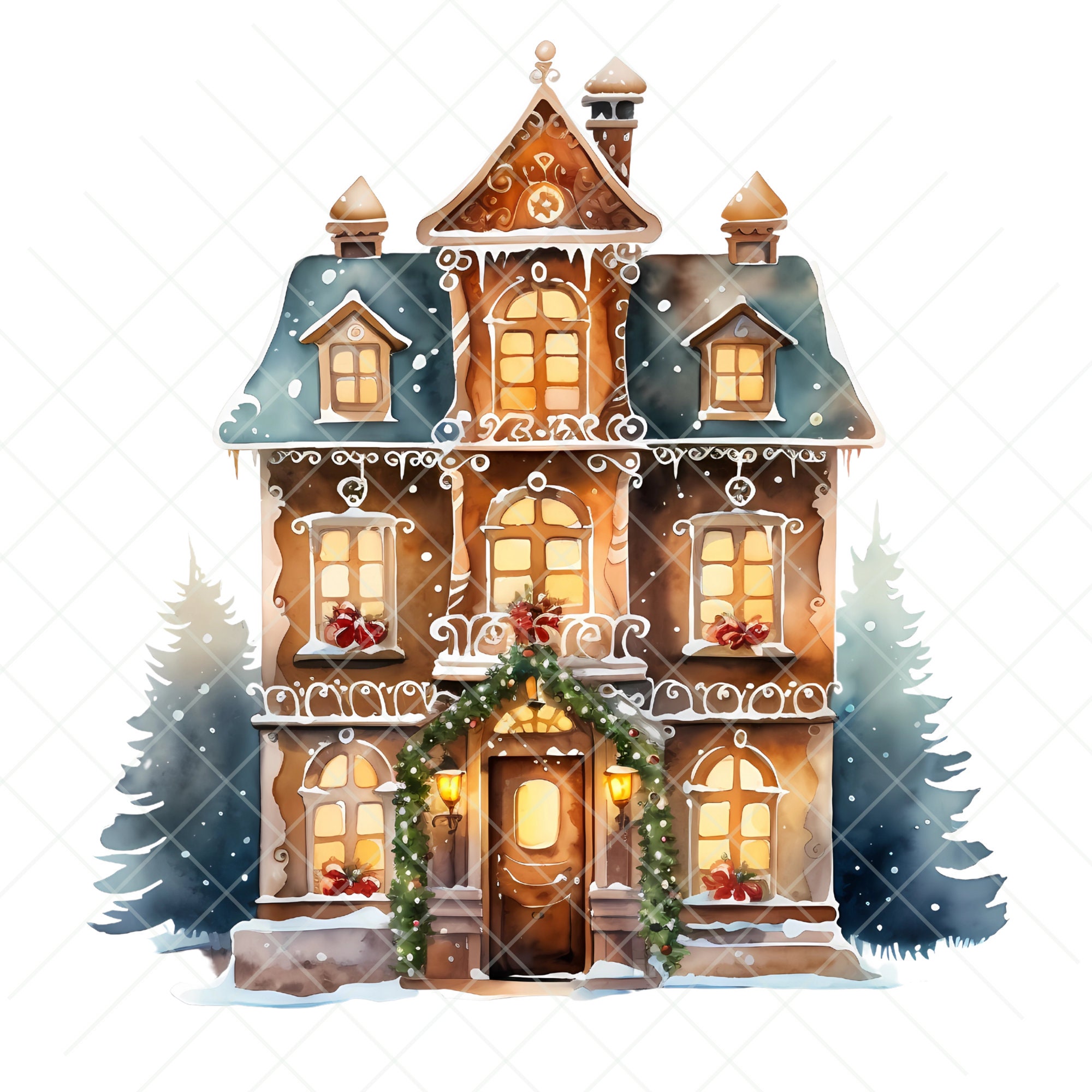 Gingerbread Houses Clipart Set for Creative Project, Christmas Designs ...