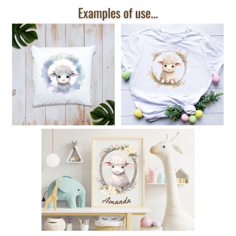 Adorable Sheep Frames Clipart Set Charming Baby Sheep 10 - Etsy