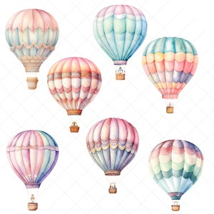 Hot Air Balloons Clipart for Creative Project, Whimsical Nursery Wall ...