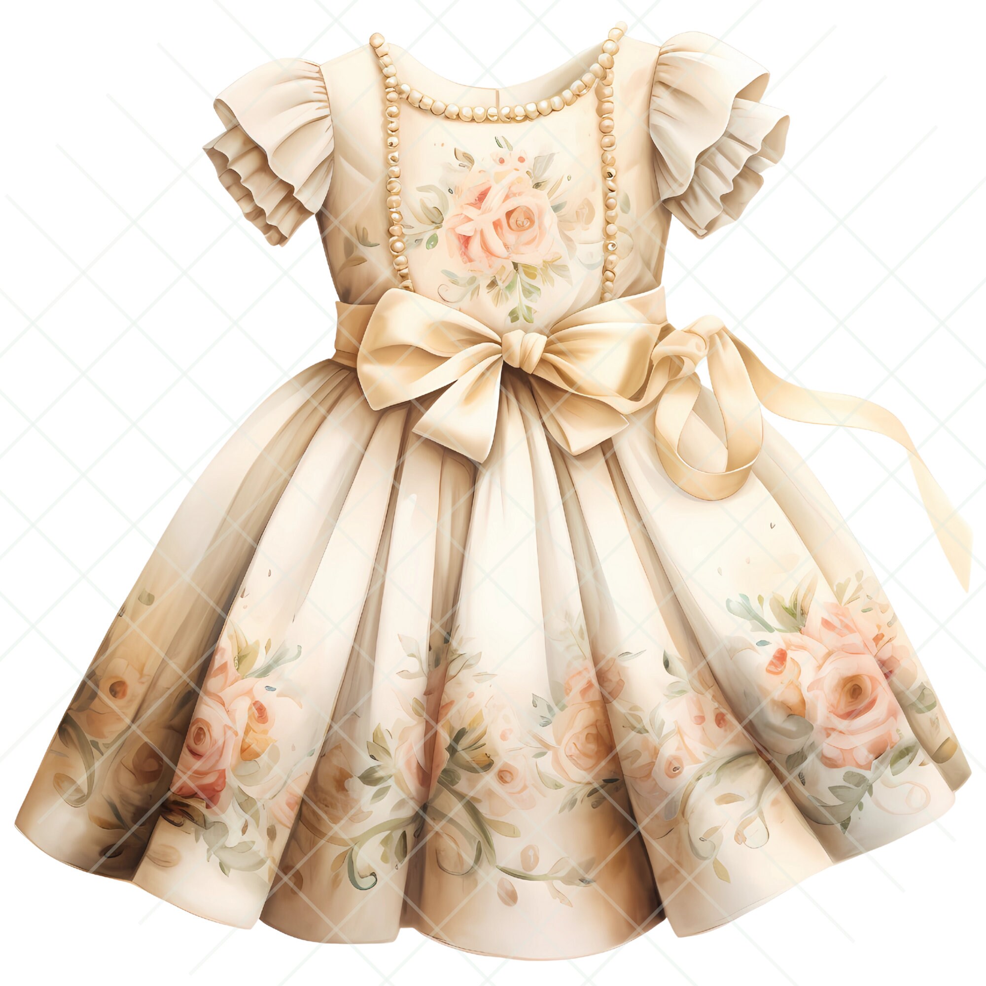 Vintage Baby Dress Clipart Set for Creative Projects, Rococo Style ...