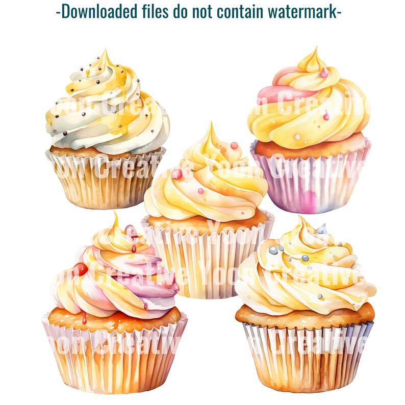 Sweet Vanilla Cupcakes Clipart Set for Creative Projects - Etsy
