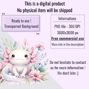 Axolotl Dreams Cliparts for Creative Project, Sea Animal Graphics ...