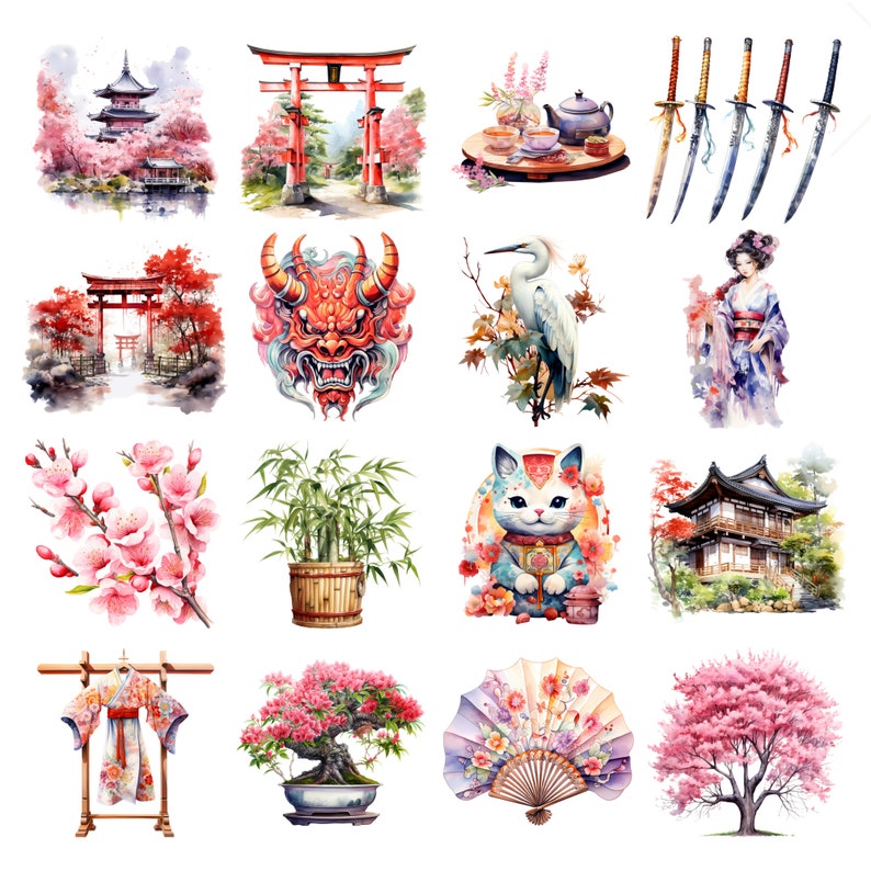 Journey to Japan Clipart for Creative Project Japanese - Etsy