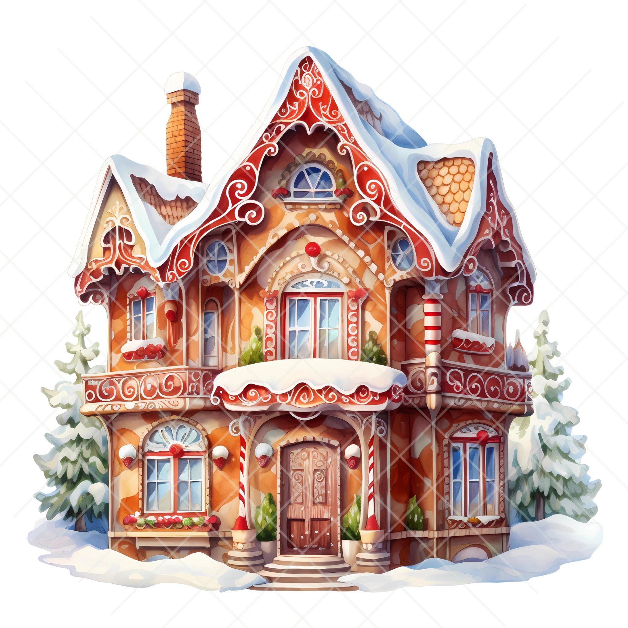 Gingerbread Houses Clipart Set for Creative Project, Christmas Designs ...
