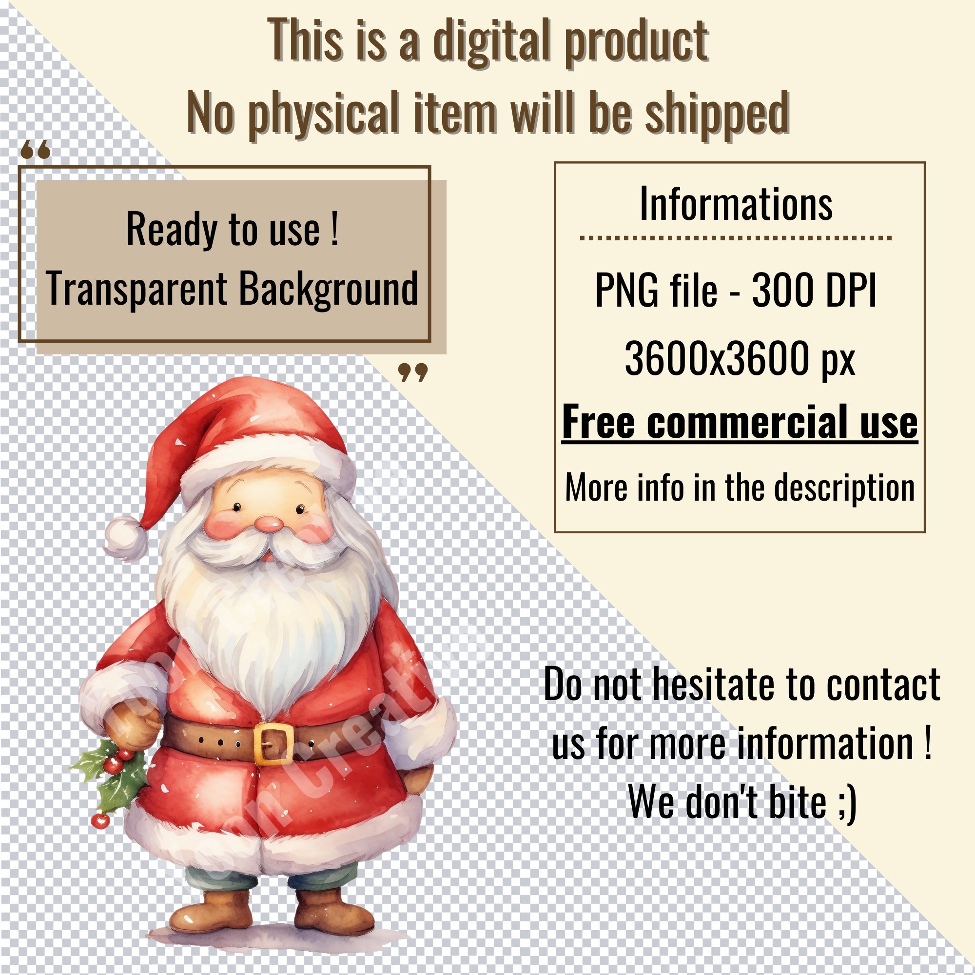 Cute Santa Claus Clipart Set for Creative Projects, Xmas Gift Winter ...