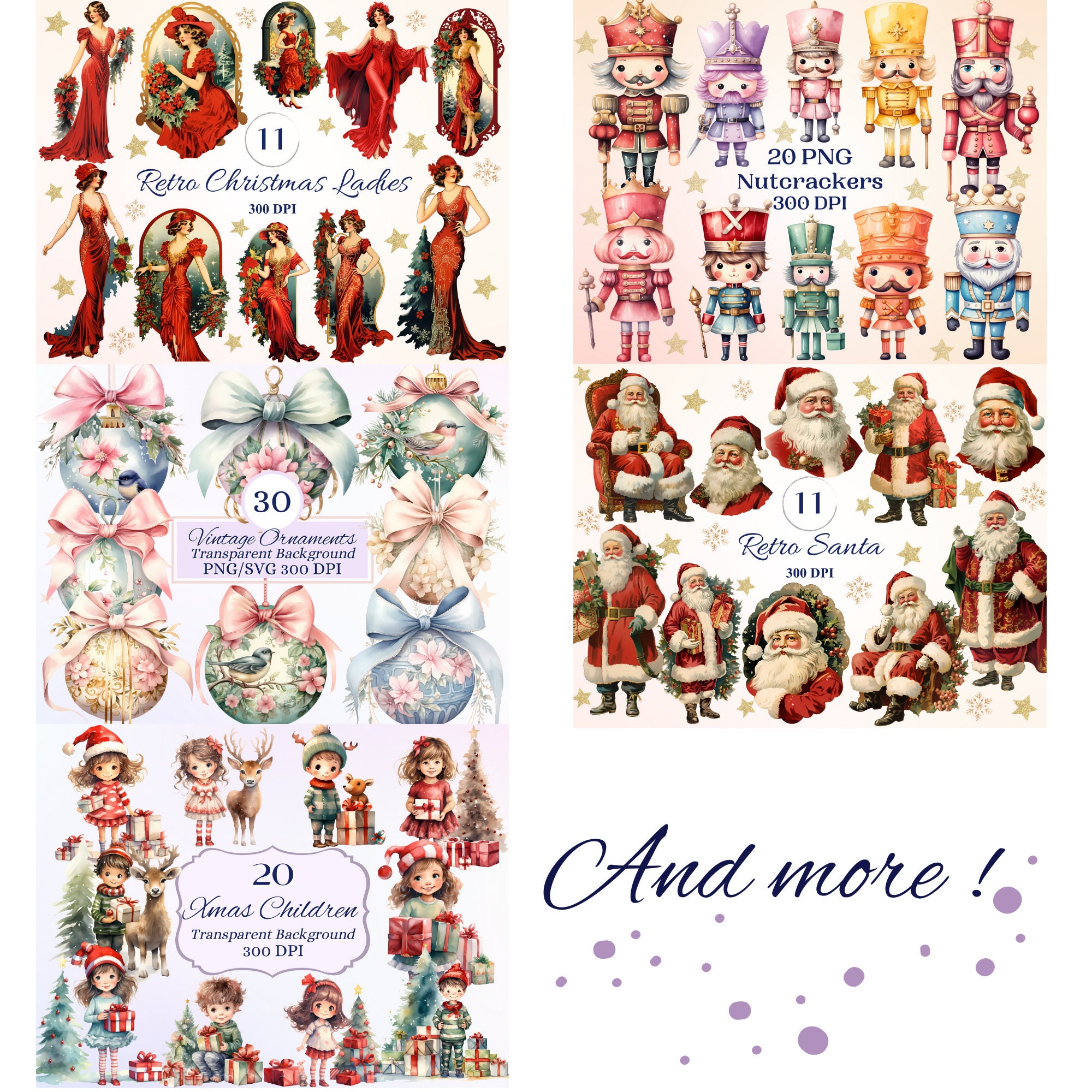 Christmas Edition 1000 Clipart Set for Creative Projects, Xmas Winter ...