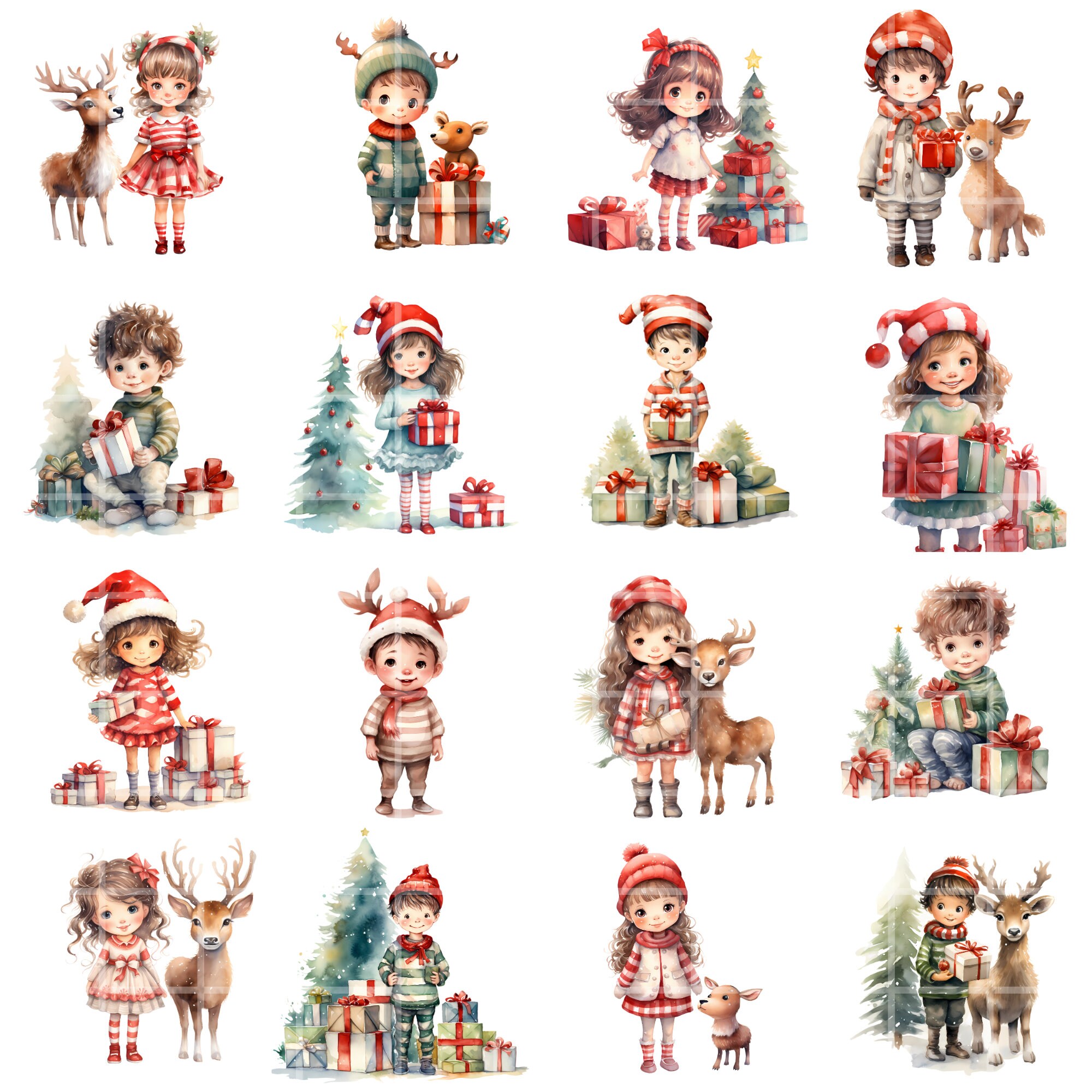Xmas Children Clipart Set for Creative Projects, Christmas Winter ...