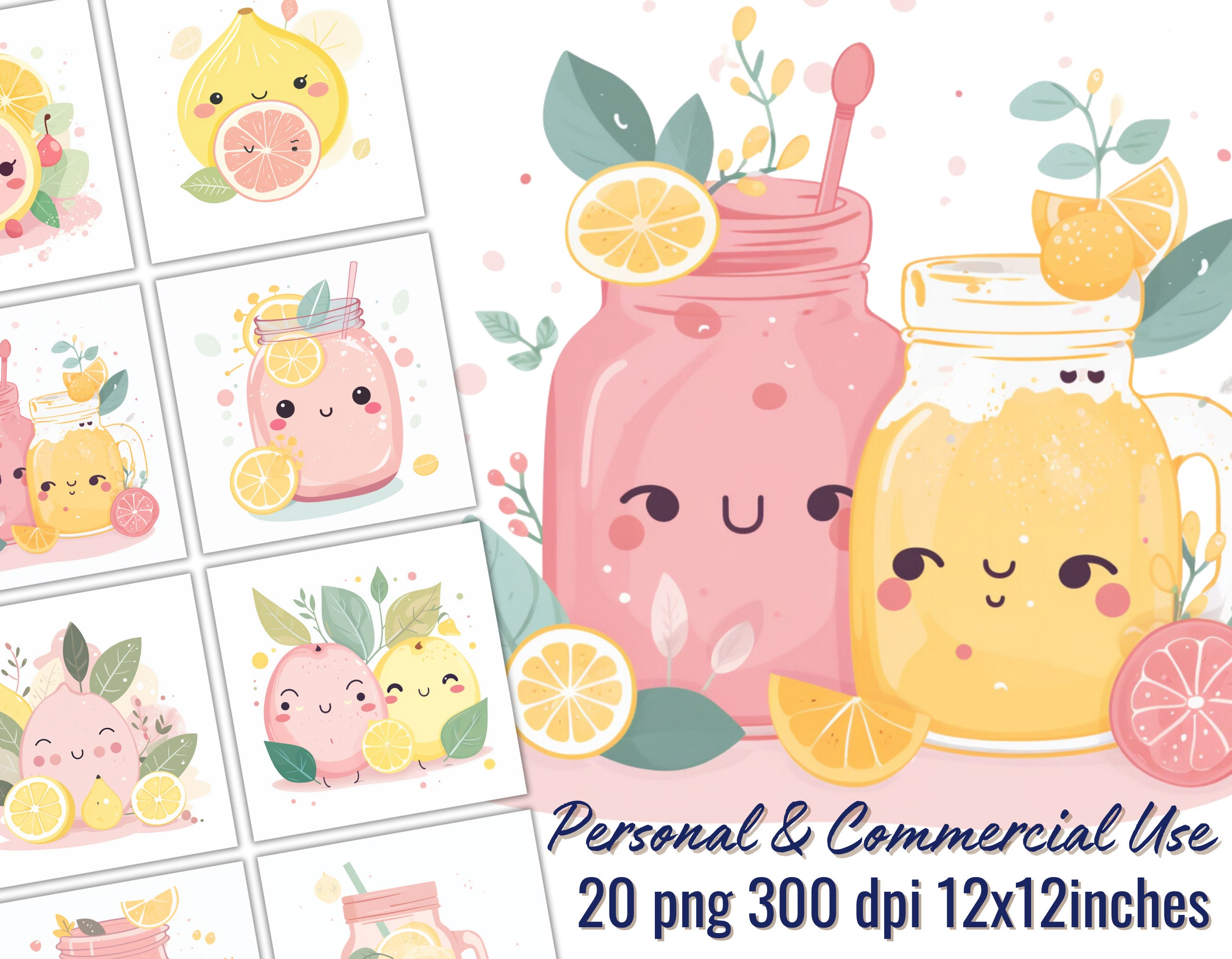 Cute Pink Lemonade Clipart 20 PNG Transparent Background Invitations ...