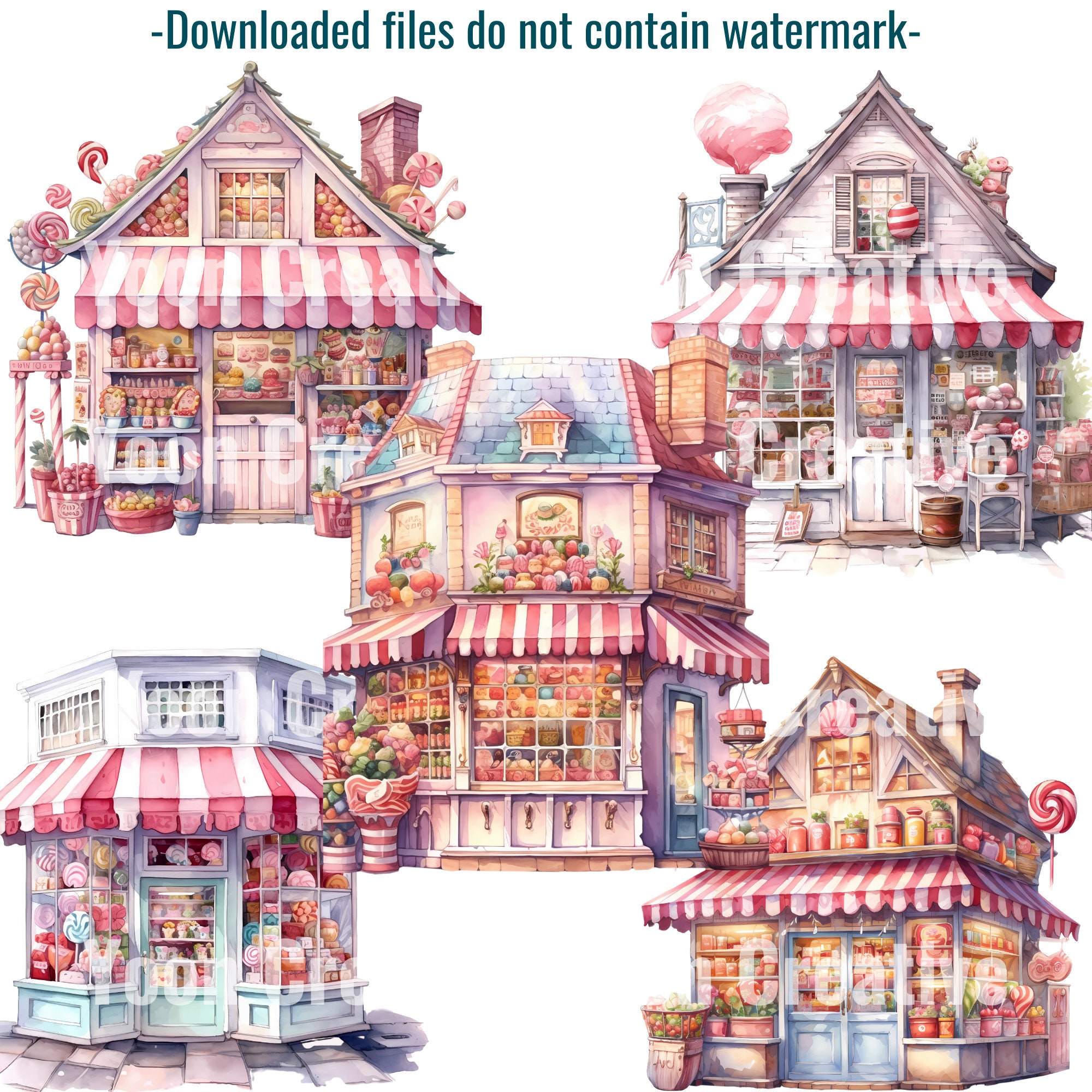 Whimsical Candy Shop Clipart Set for Creative Projects - Etsy