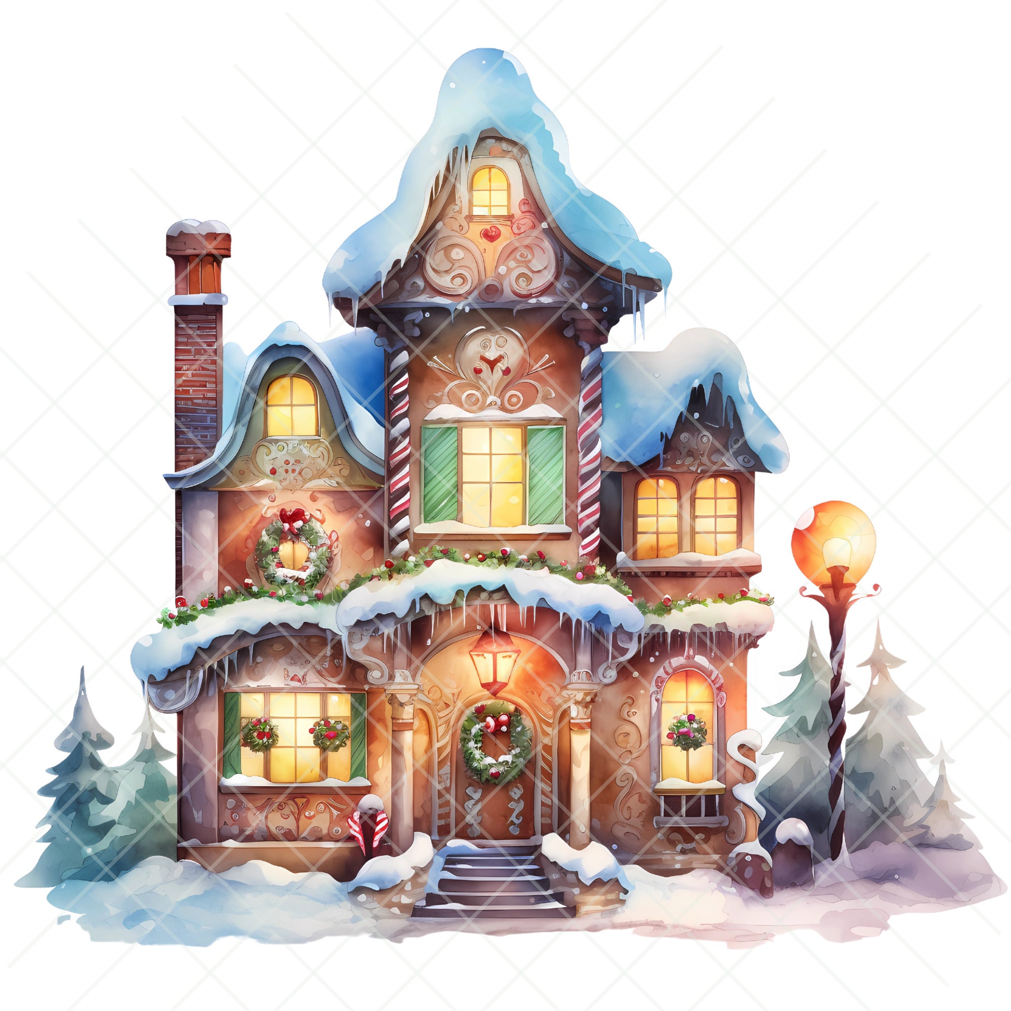 Gingerbread Houses Clipart Set for Creative Project, Christmas Designs ...
