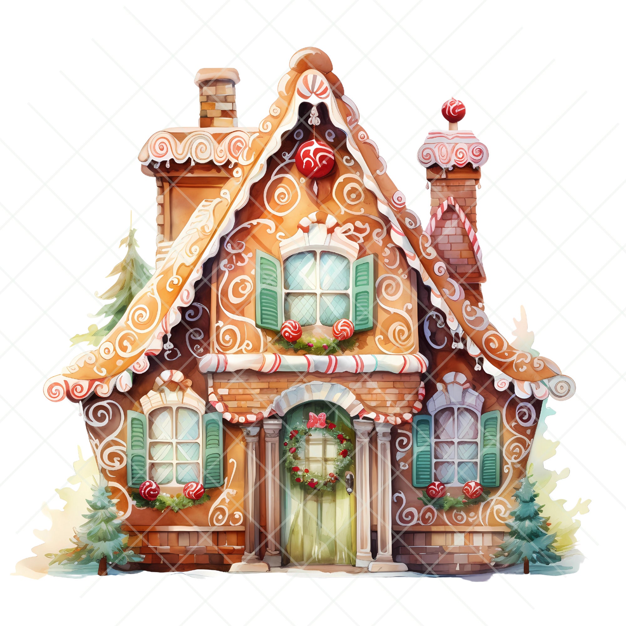 Gingerbread Houses Clipart Set for Creative Project, Christmas Designs ...