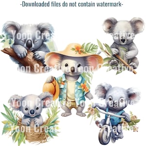 Koala Adventures Watercolor Clipart Set for Creatives Projects, Baby ...