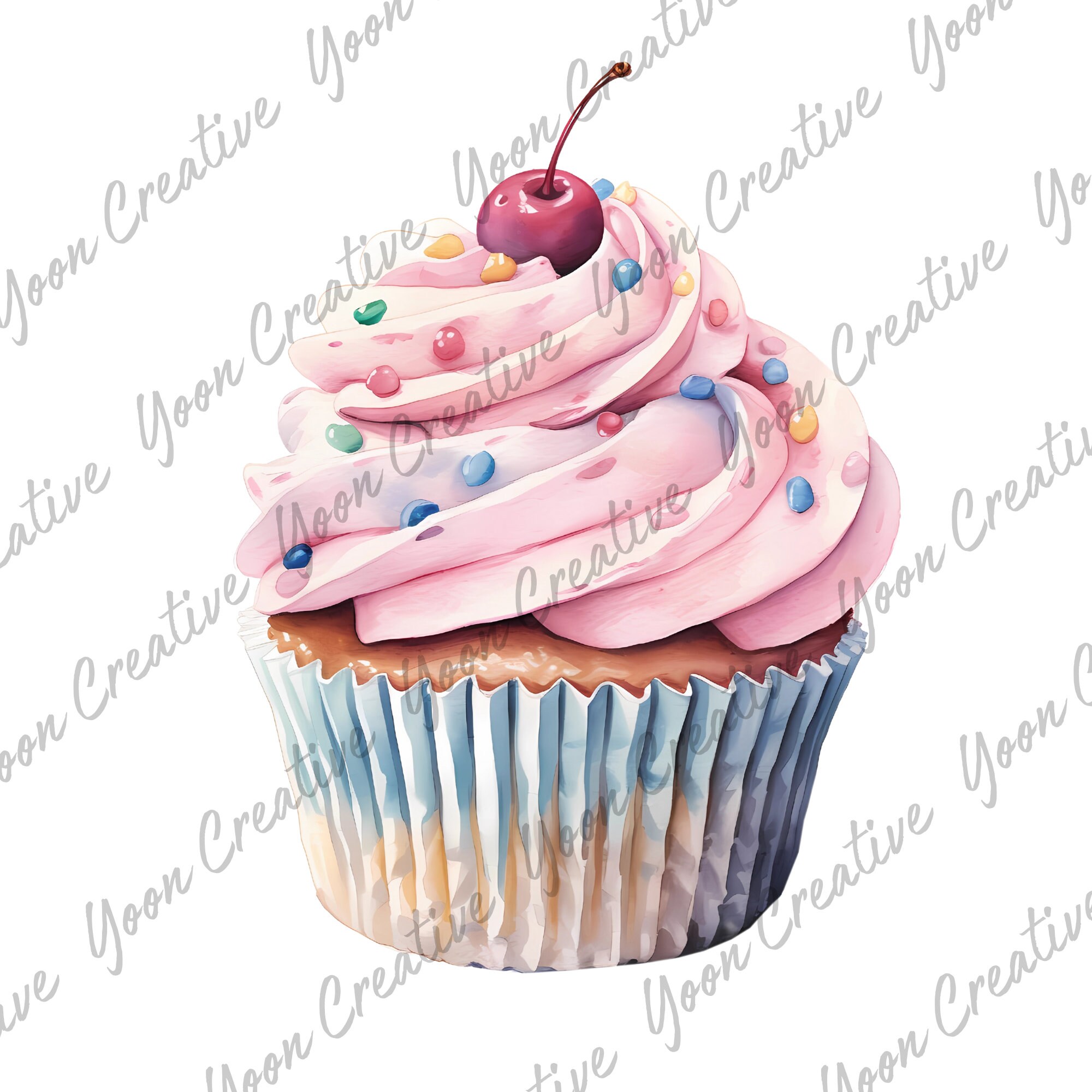 Sweet Rainbow Cupcakes Clipart Set for Creative Projects - Etsy