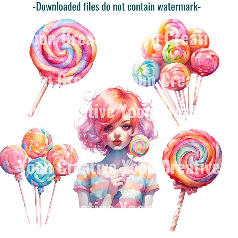 Sweet Lollipop Clipart Set for Creative Projects, Colorful Lolli ...
