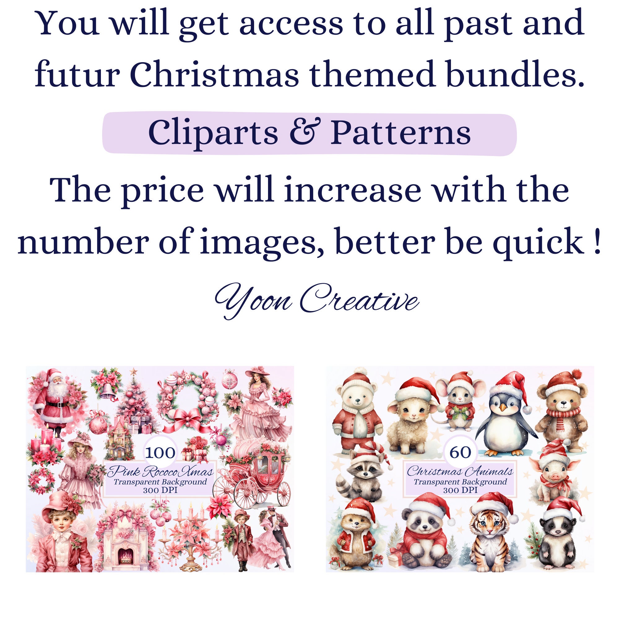 Christmas Edition 1000 Clipart Set for Creative Projects, Xmas Winter ...