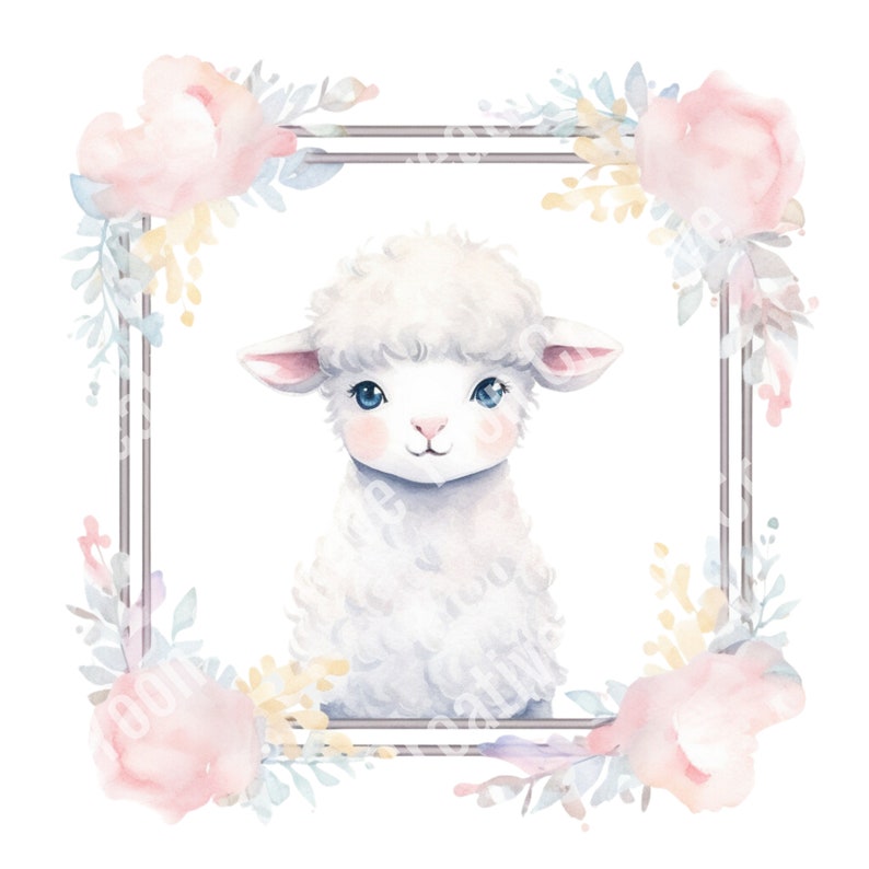 Adorable Sheep Frames Clipart Set Charming Baby Sheep 10 - Etsy
