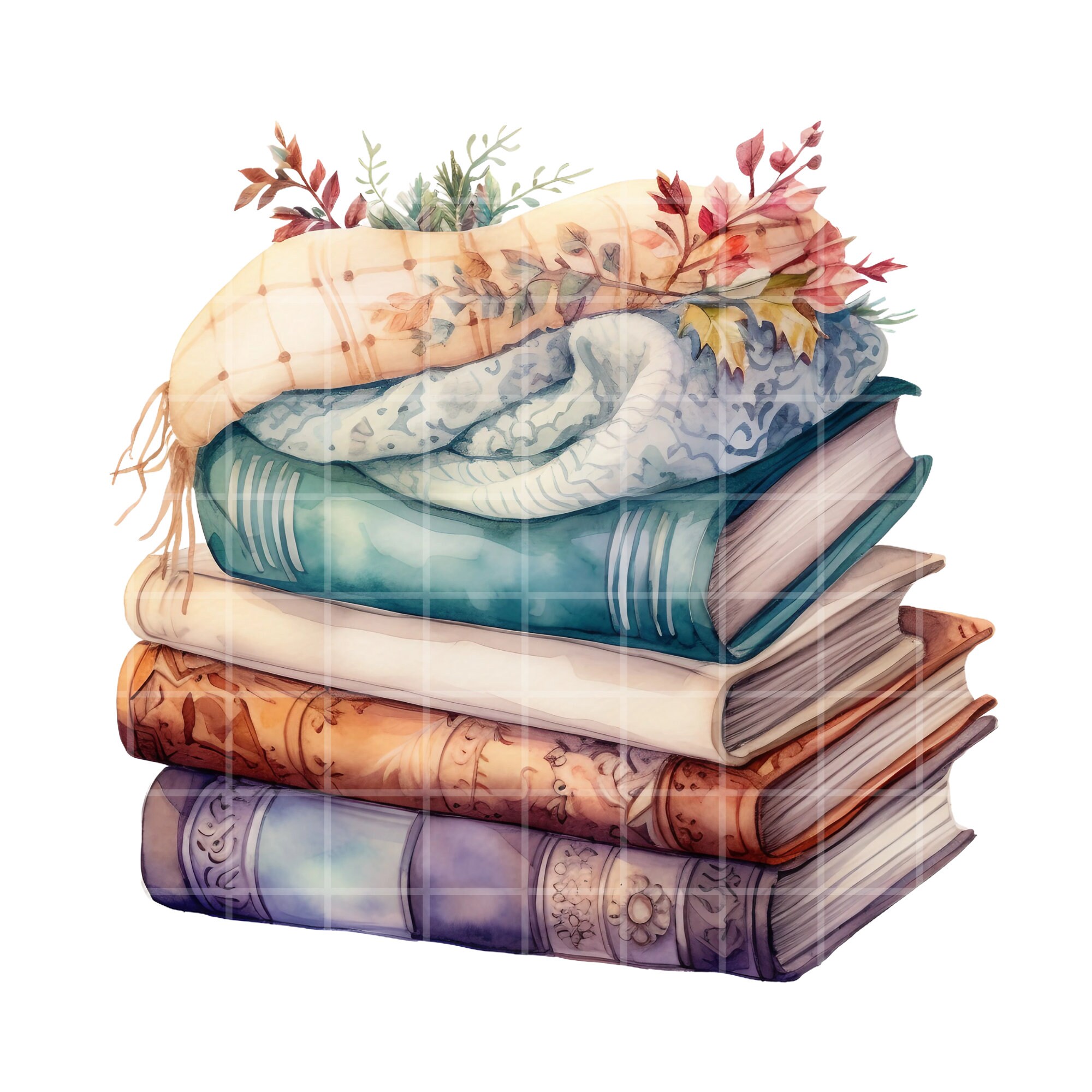 Cozy Winter Book Clipart Set for Creative Projects, Bookworm Design ...